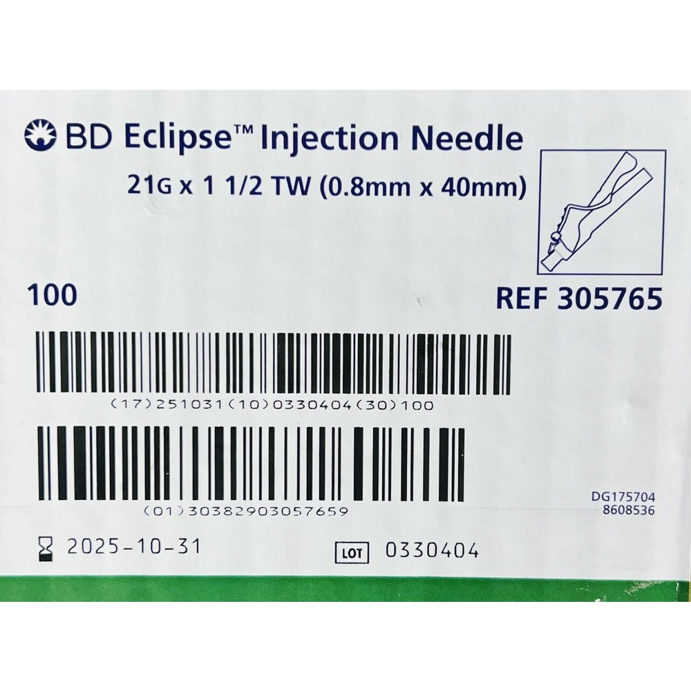 bd eclipse needle sizes