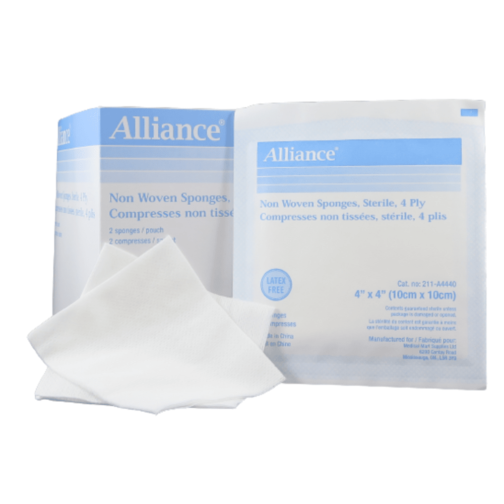 Alliance® Sterile Non-Woven Gauze Sponges, 4-Ply, 4"x4" | United Canada ...