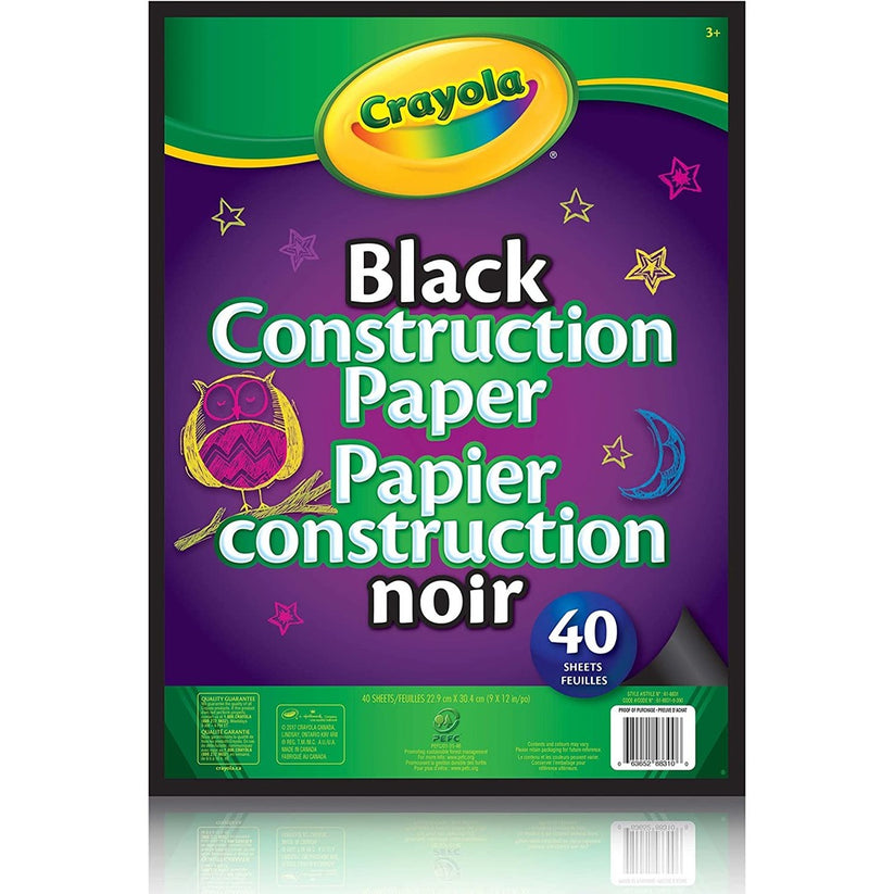 Crayola Canada Black Construction Paper, Gifting | United Canada Inc.
