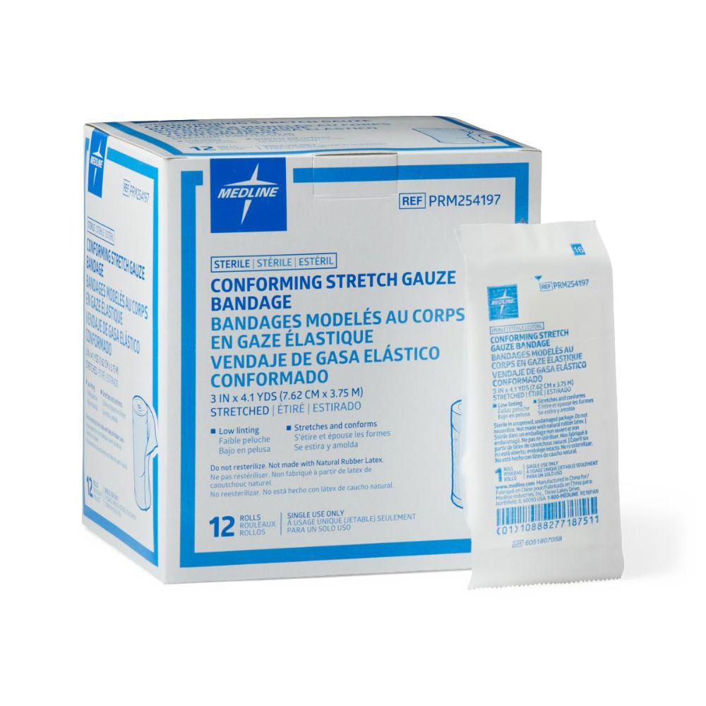 Sterile Conforming Gauze Bandage, 3" x 4.1 yd - PRM254197 | United ...